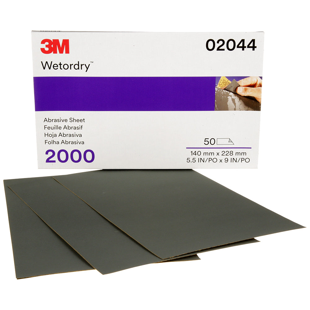 3M Wetordry Sandpaper, 02044 - 2000 grit, 5.5" x 9" (50 sheets ...