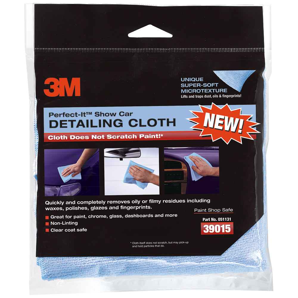 3M Perfect-It Show Car Detailing Cloths, 06020 - 12" x 14", Blue (6 pa ...