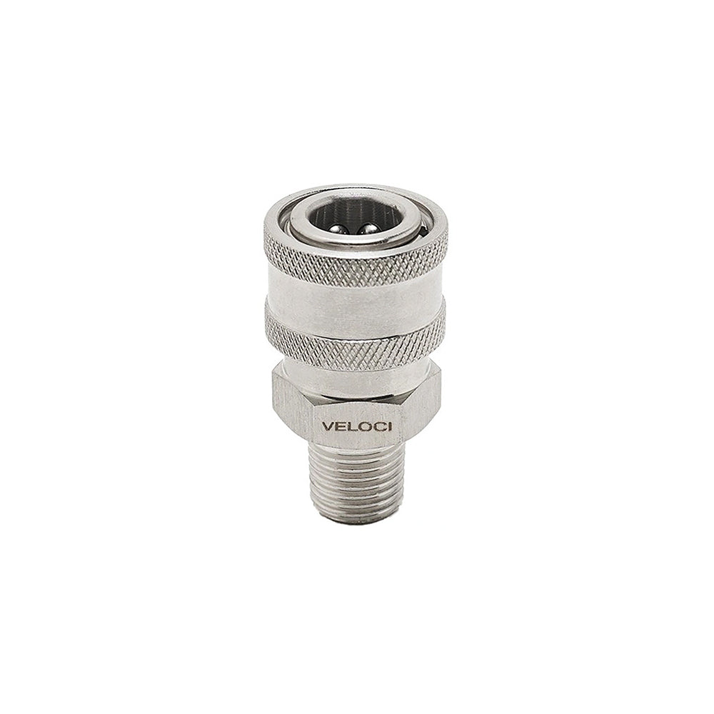 Veloci Stainless Steel QC Coupler - 1/4" MPT — Detailing.com