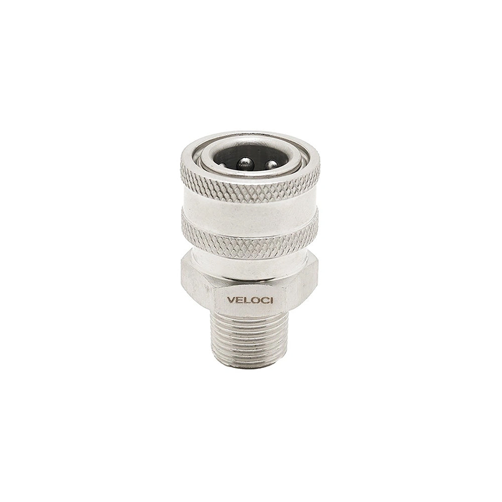 Veloci Stainless Steel QC Coupler - 3/8" MPT — Detailing.com