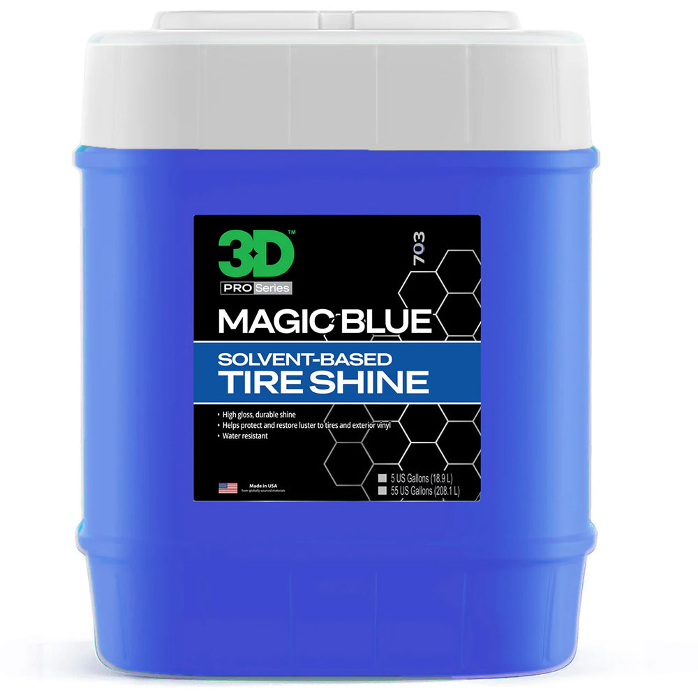 3D Magic Blue Solvent-Based Tire Shine - 5 gal. — Detailing.com