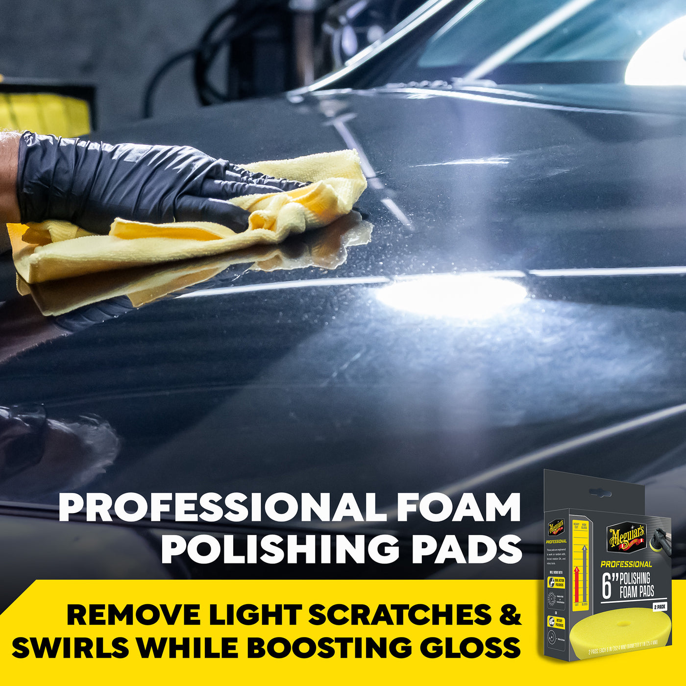 Meguiar's Professional Foam Polishing Pads, M6PFP2 - 6", Yellow (2 pac ...