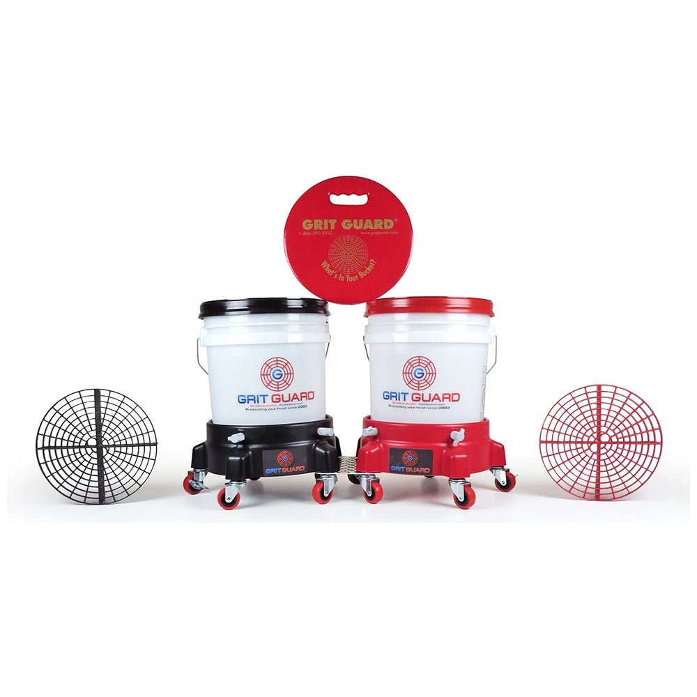 Grit Guard Dual Bucket Washing System - Black/Red — Detailing.com
