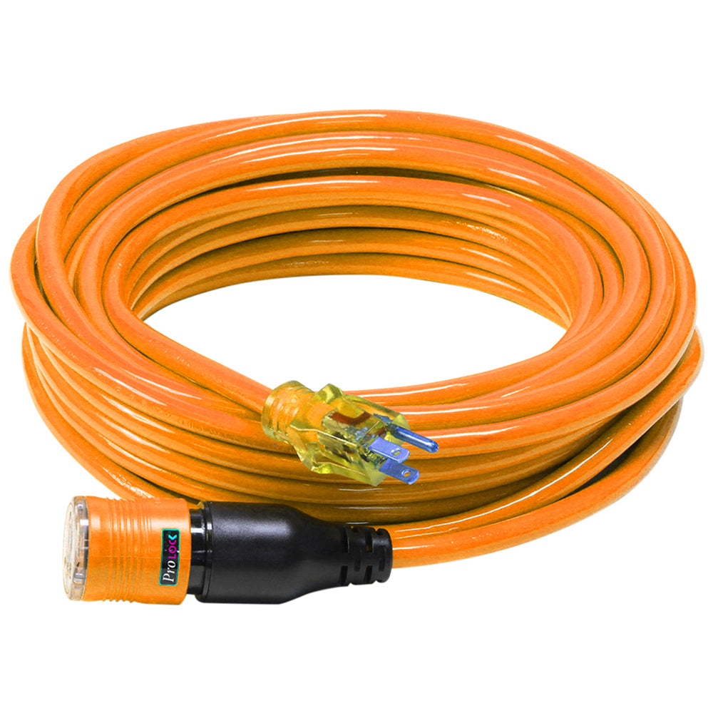 Pro Lock 12/3 SJTW Lighted Extension Cord with CGM - 50 ft., Orange ...